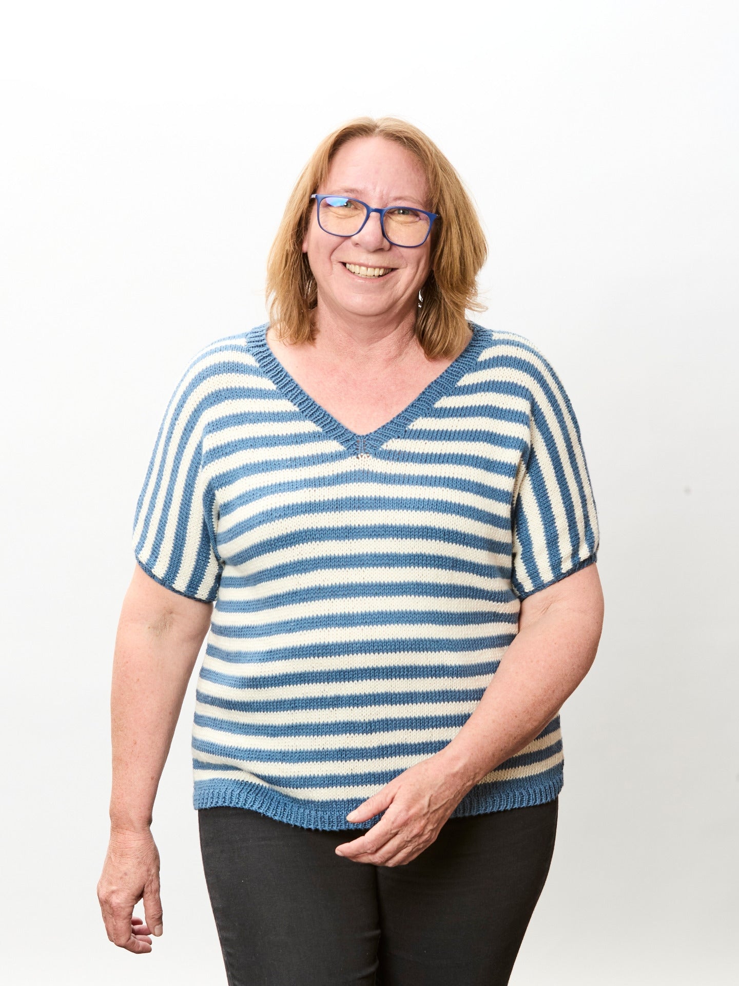 The Kay Striped Tee - Free Adult Knitting Pattern – Bendigo Woollen Mills